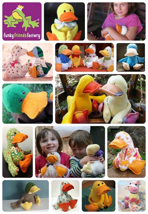See how to sew my Duck Toy Pattern | Funky Friends Factory