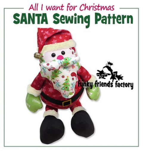 Photo tutorial to sew a soft toy Santa for Christmas | Funky Friends ...