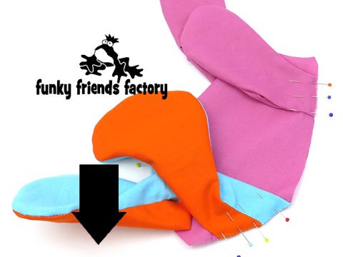See me sew my free Honey Teddy Bear Pattern | Funky Friends Factory