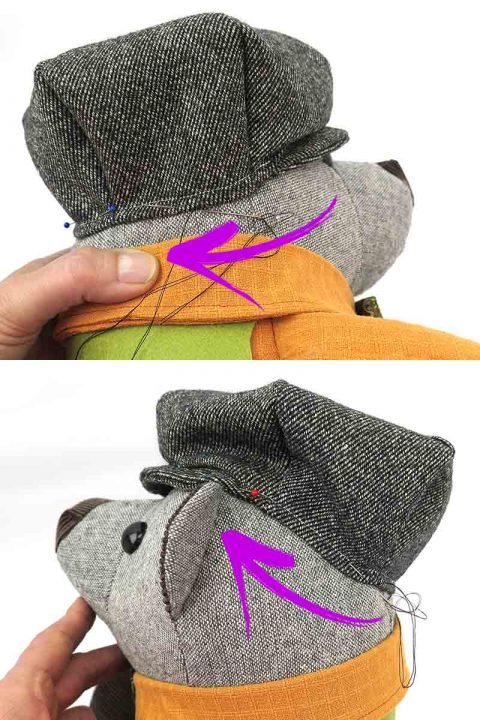 How to sew a flat cap for a teddy bear! | Funky Friends Factory
