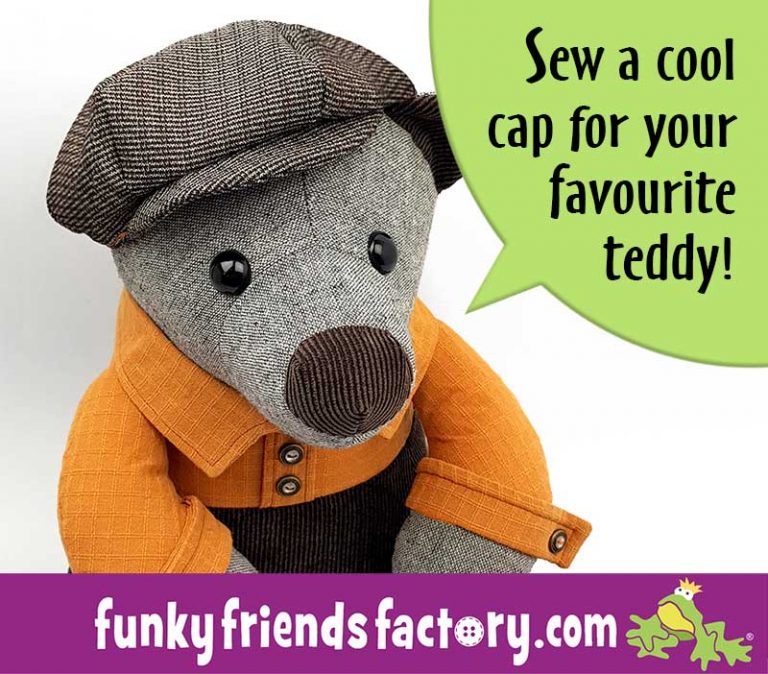 How to sew a flat cap for a teddy bear! | Funky Friends Factory