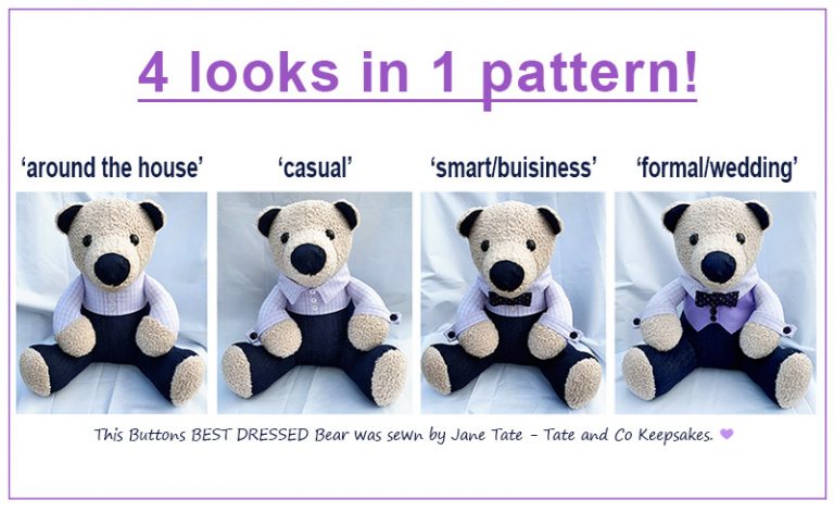 Sew a memory bear from clothes, with BUTTONS the BEST DRESSED Teddy ...