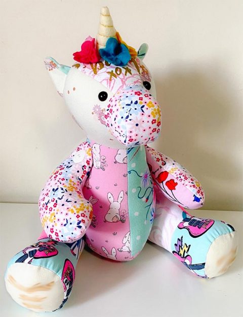 See how to sew my Unicorn Keepsake Memory Toy Pattern! | Funky Friends ...