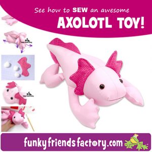 Axolotl sewing pattern ready for release! | Funky Friends Factory