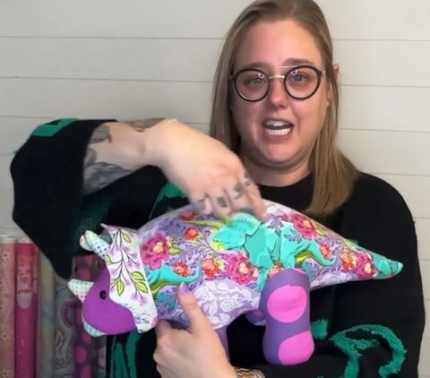 💗Tula Pink Dinosaur *ROAR* fabric and Funky Friends Factory pattern ...