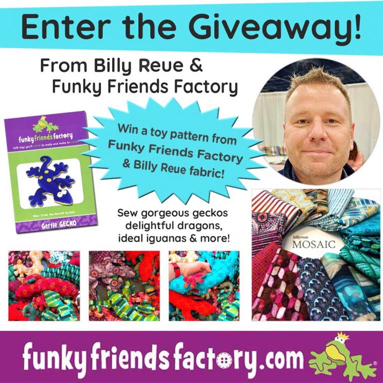Billy Reue Fabric GIVEAWAY ~ plus a free Funky Friends Factory pattern ...