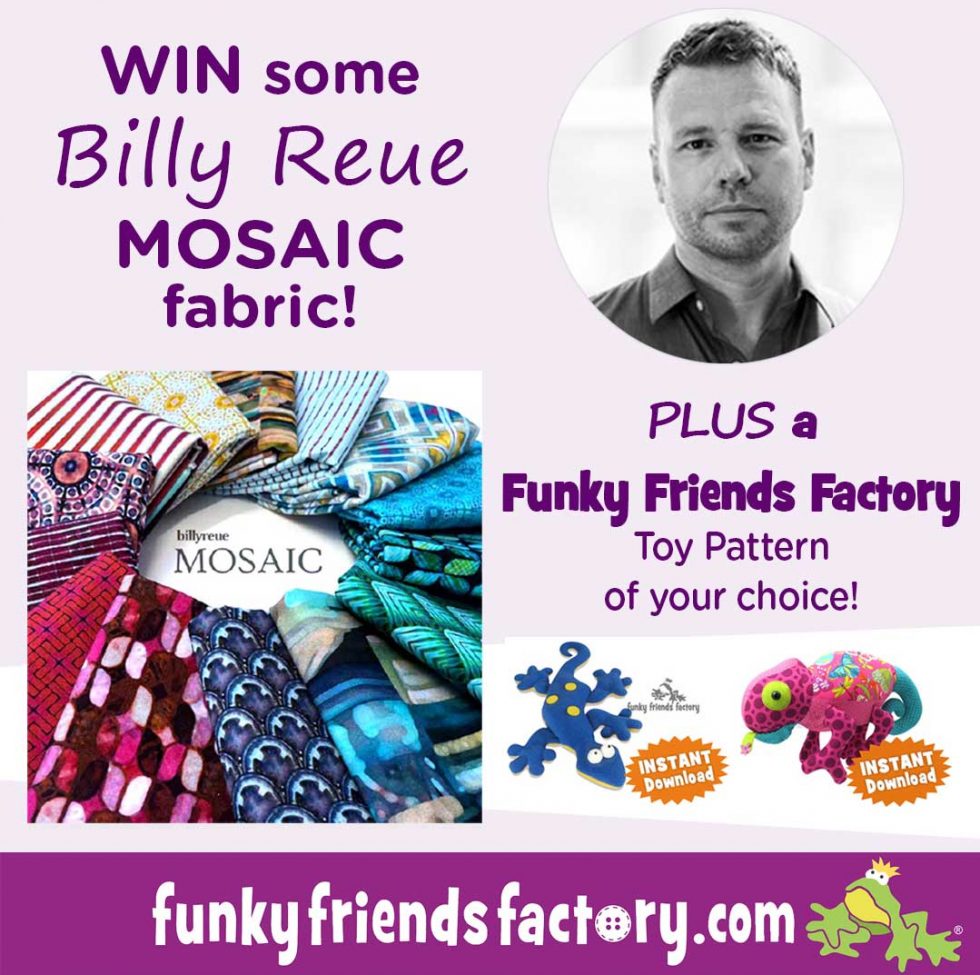 Billy Reue Fabric GIVEAWAY ~ plus a free Funky Friends Factory pattern ...