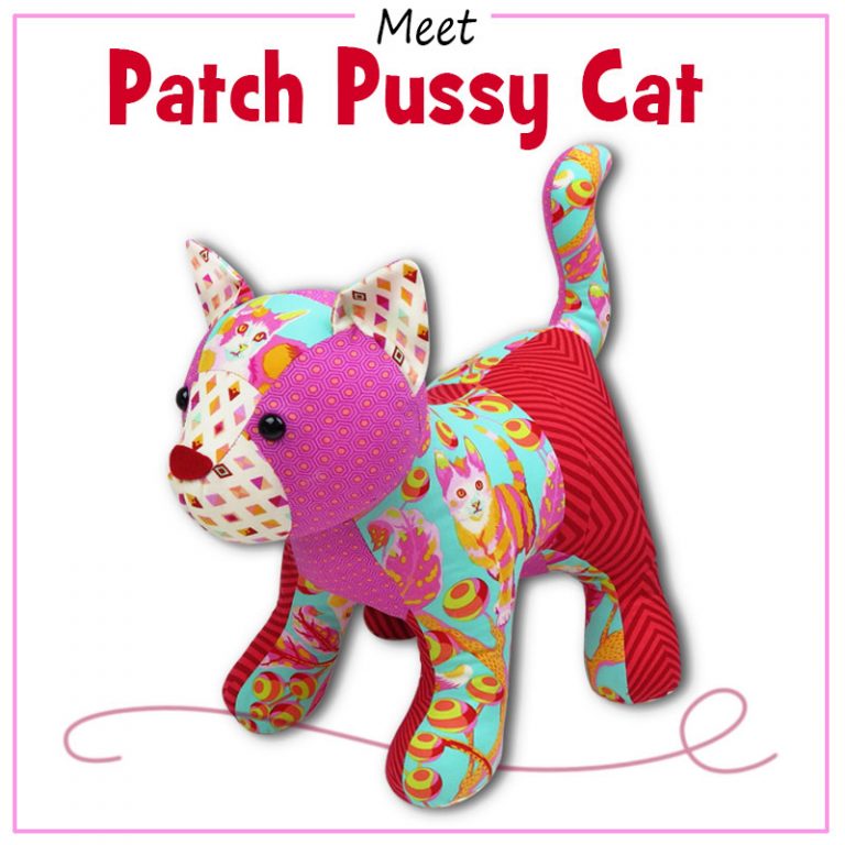 See me sew my Patchwork Cat sewing pattern | Funky Friends Factory