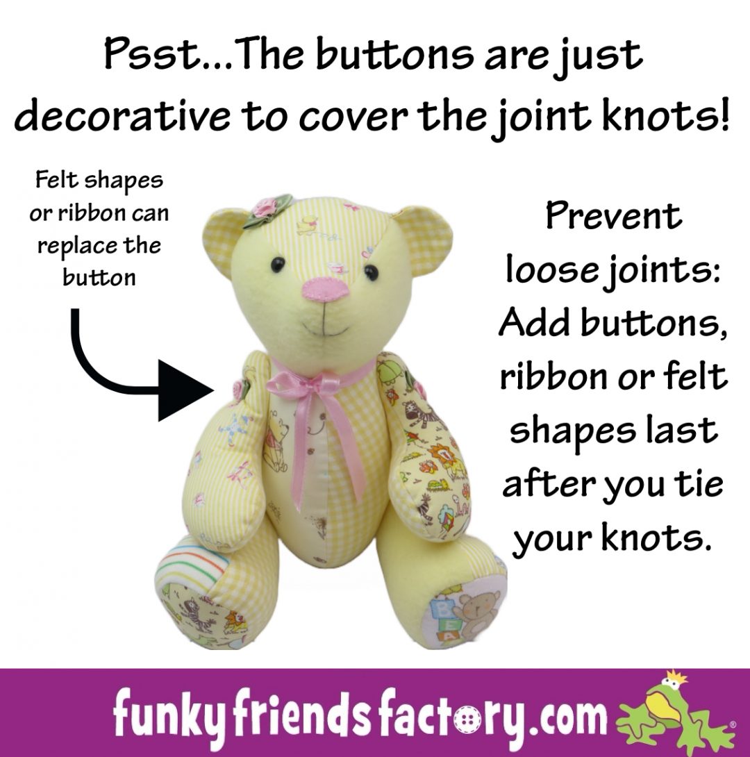 EASY JOINTING for teddy bears (with or without buttons) | Funky Friends ...