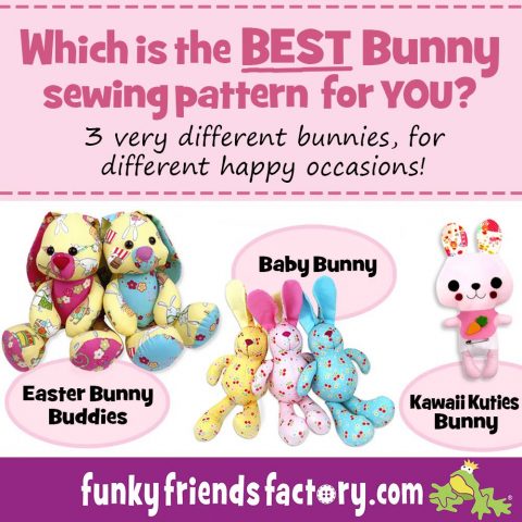 Compare the Bunny toy sewing patterns! | Funky Friends Factory