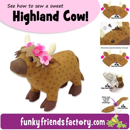 Harmony the HIGHLAND COW Sewing Pattern PDF